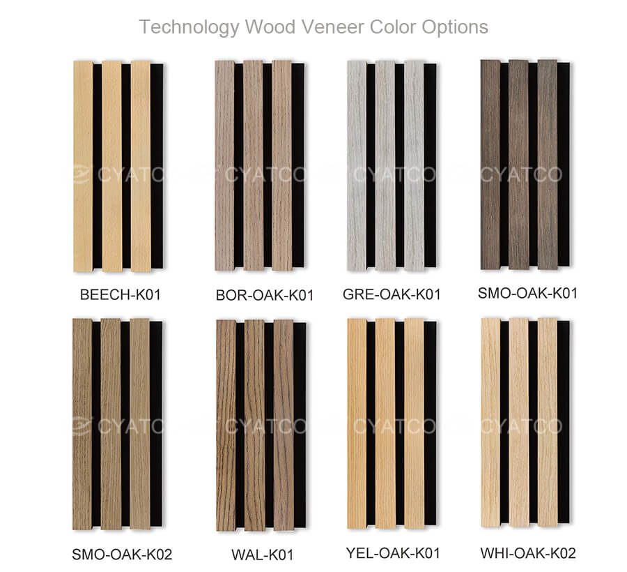 400mm x 2400mm Wood Slat Panels Soundproof Paneling - CYATCO Akupanel ...