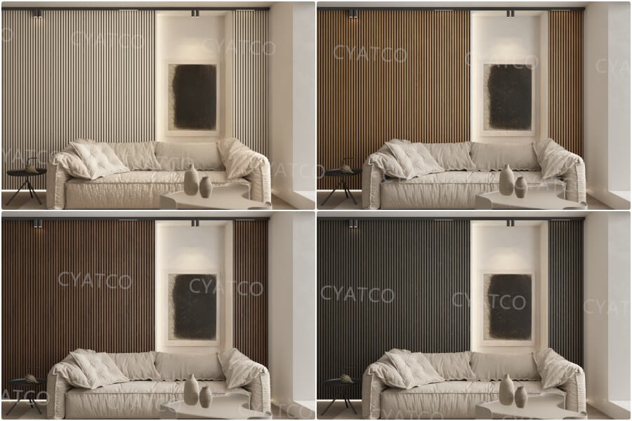 400mm x 2400mm Wood Slat Panels Soundproof Paneling - CYATCO Akupanel ...