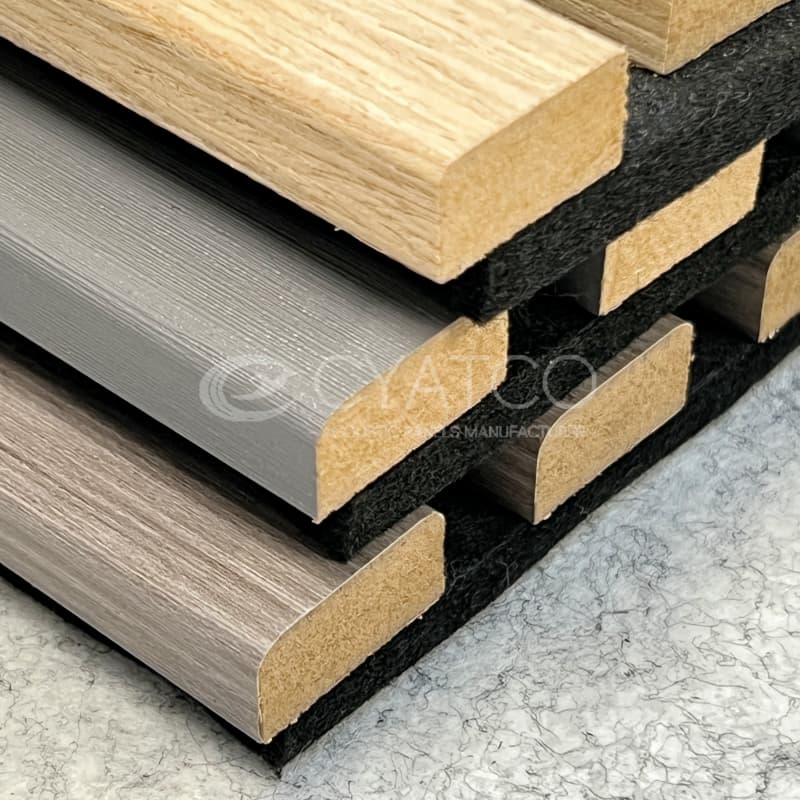 Chamfered Wooden Slats Acoustic Panels | 3-Sided Veneer for Durability ...