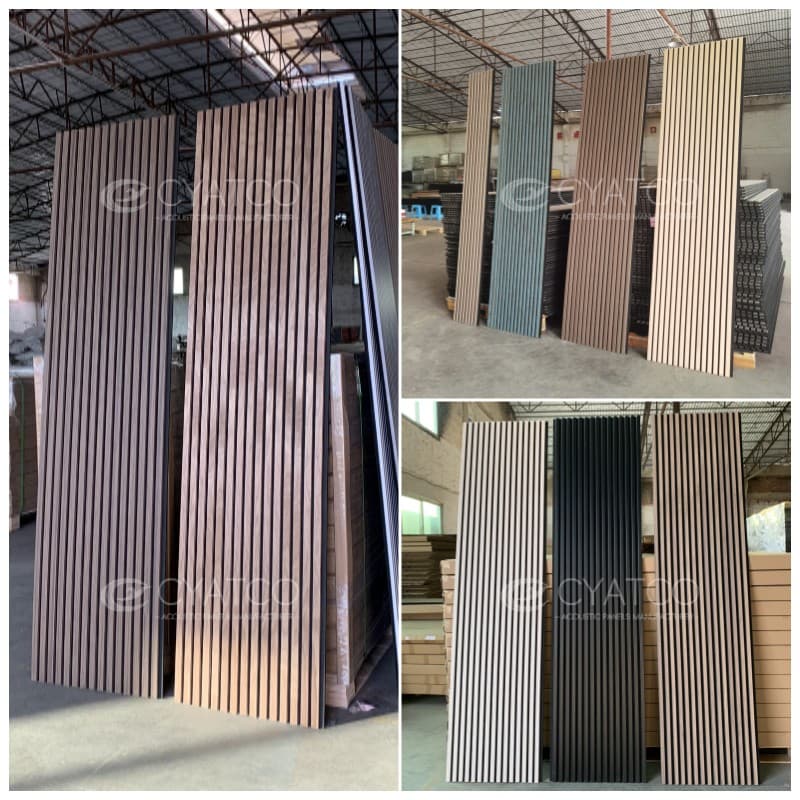 Chamfered Wooden Slats Acoustic Panels | 3-Sided Veneer for Durability ...