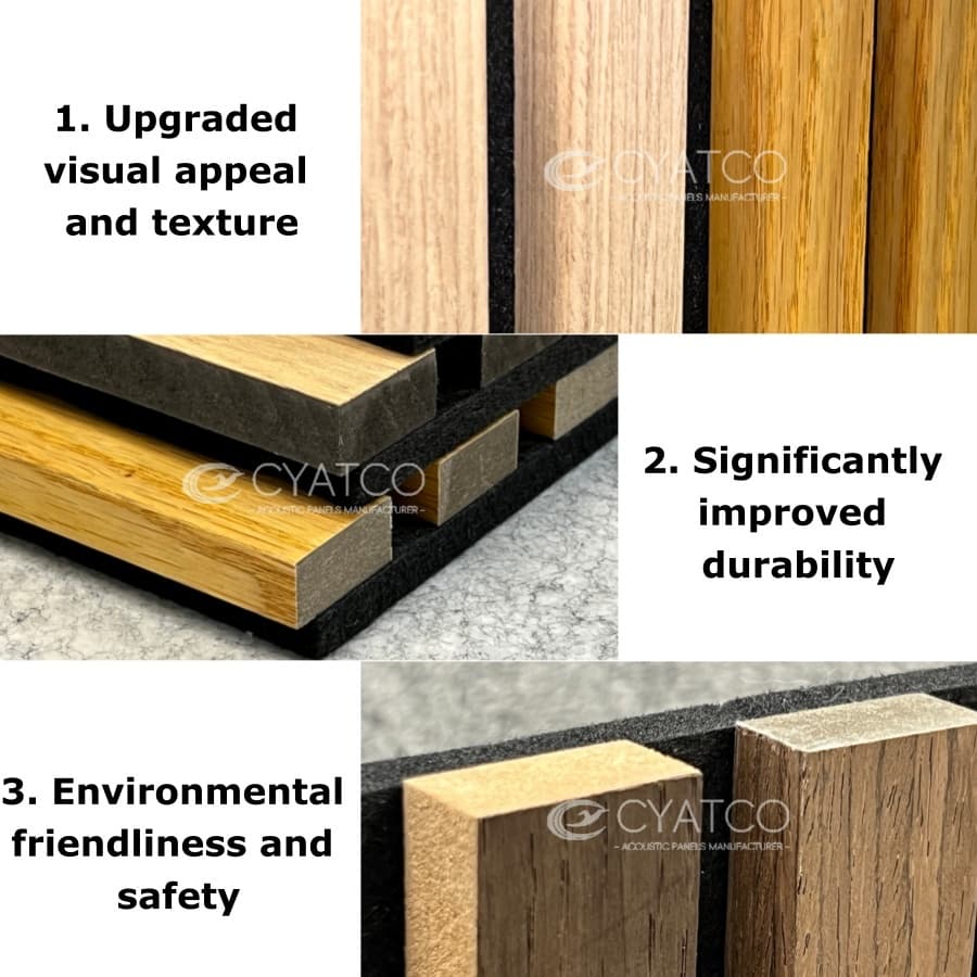 Chamfered Wooden Slats Acoustic Panels | 3-Sided Veneer for Durability ...